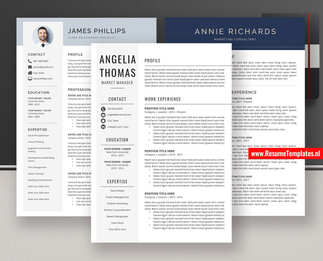 Professional Resume Templates / CV Templates, Cover Letter, MS Word ...