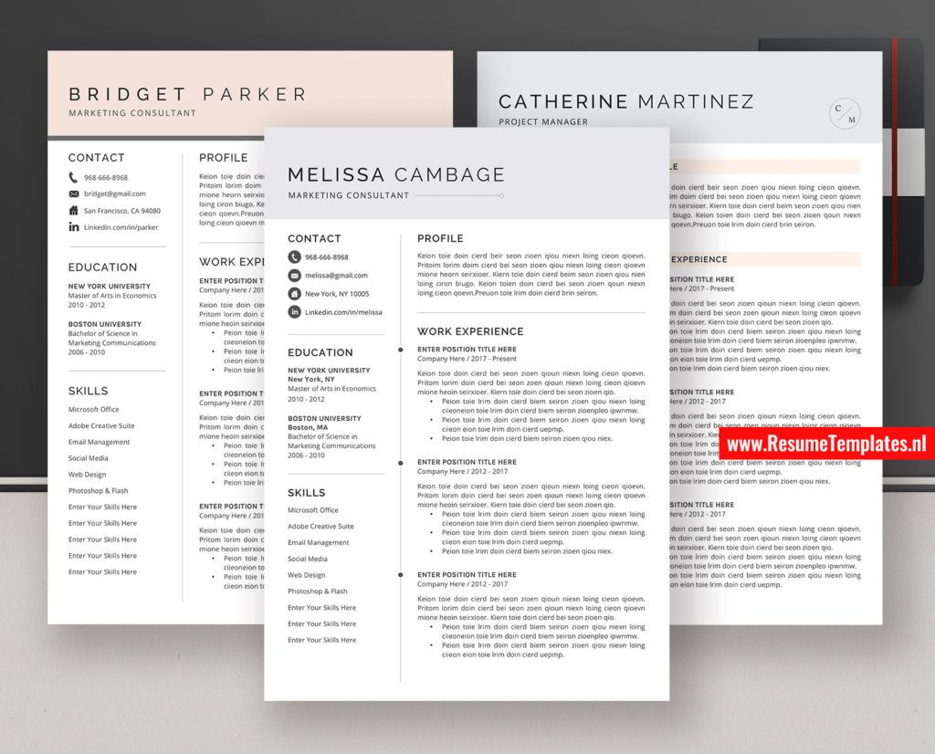 Clean Resume Templates / CV Templates, Cover Letter, MS Word Resume ...