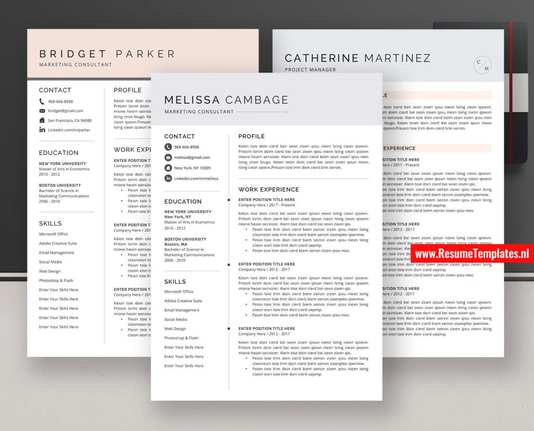 Clean Resume Templates / CV Templates, Cover Letter, MS Word Resume ...