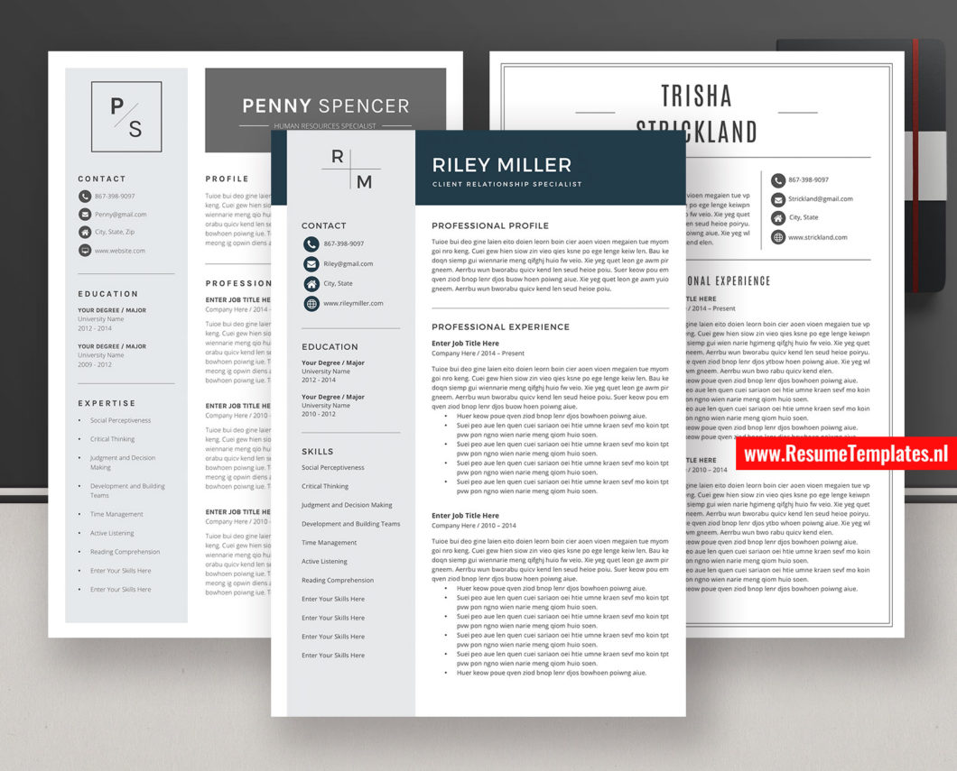 Professional Resume Templates / CV Templates, Cover Letter, MS Word ...