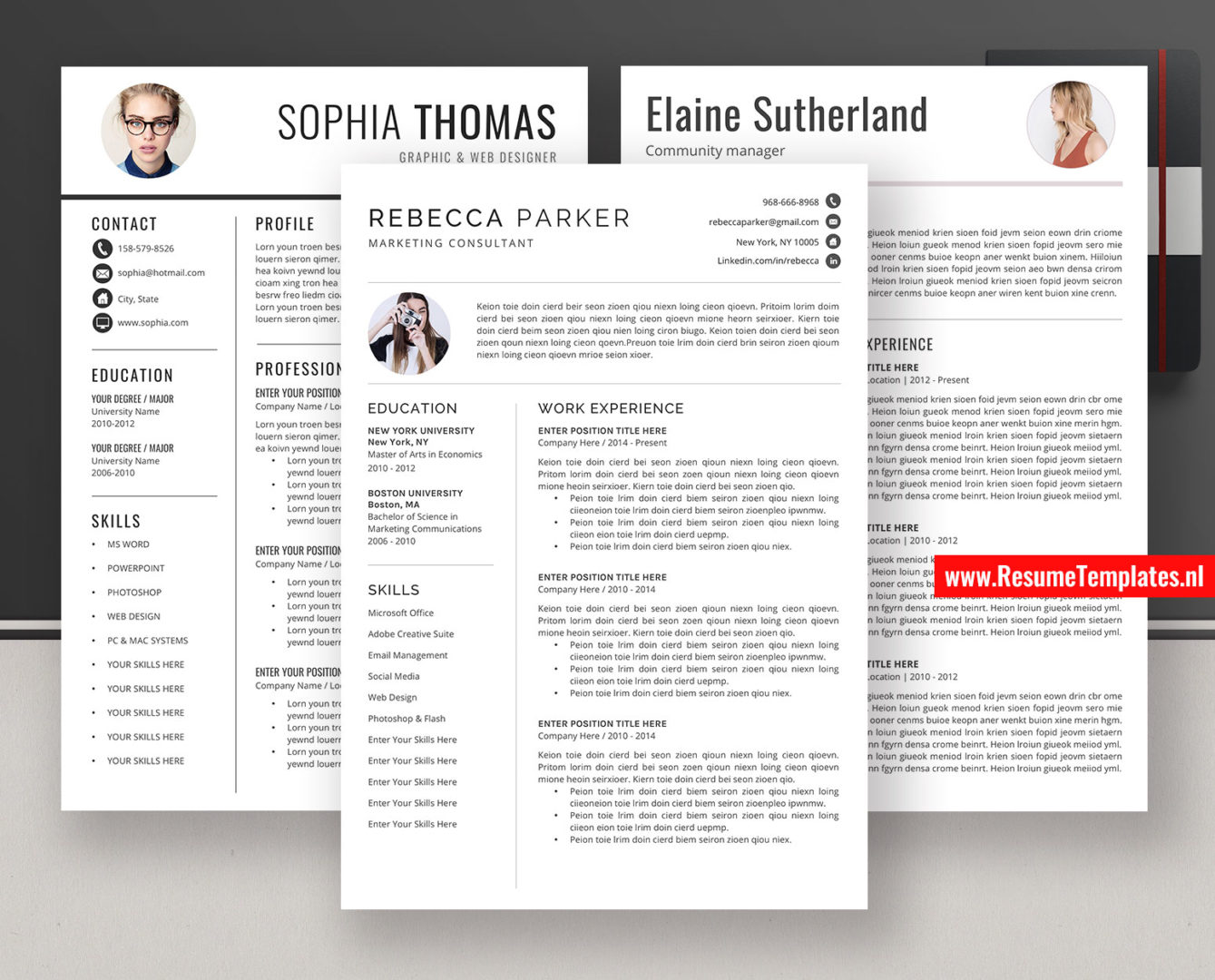 Clean Resume Templates / CV Templates, Cover Letter, MS Word Resume ...