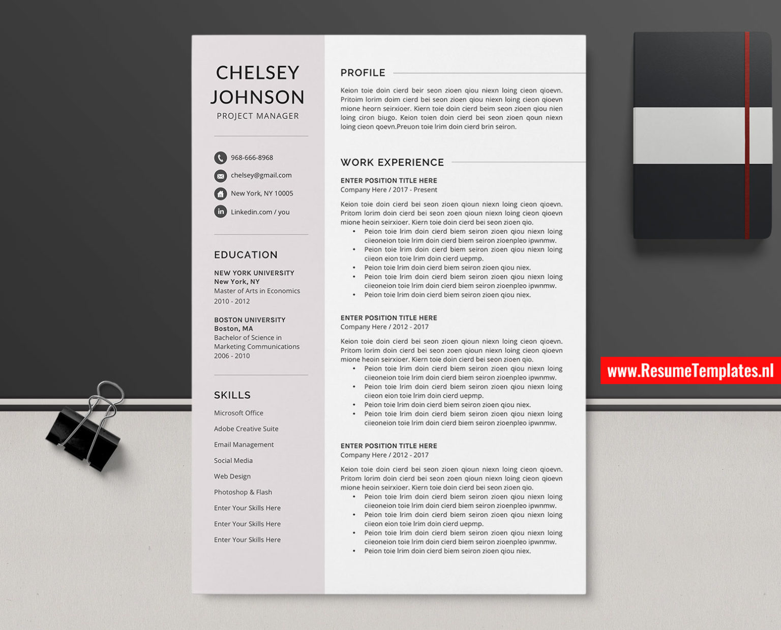 Editable CV Template Resume Template Curriculum Vitae MS Word 