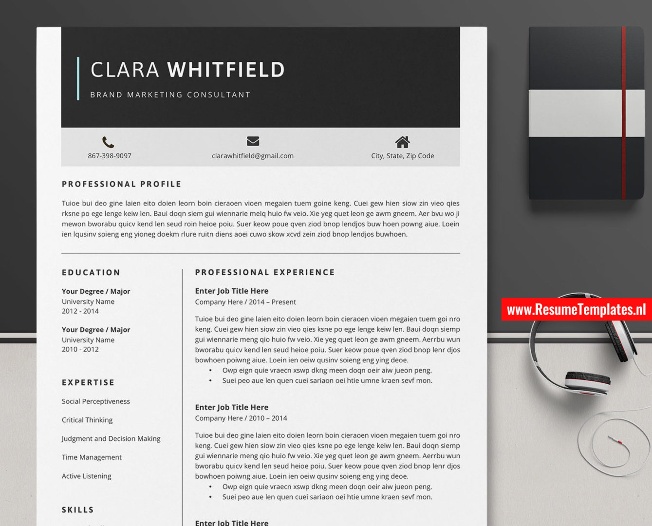 Simple CV Template / Resume Template for Microsoft Word, Clean ...
