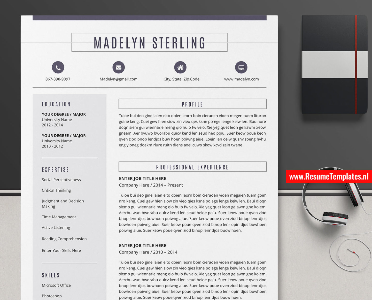 Modern Resume Templates / CV Templates, Cover Letter, MS Word Resume ...