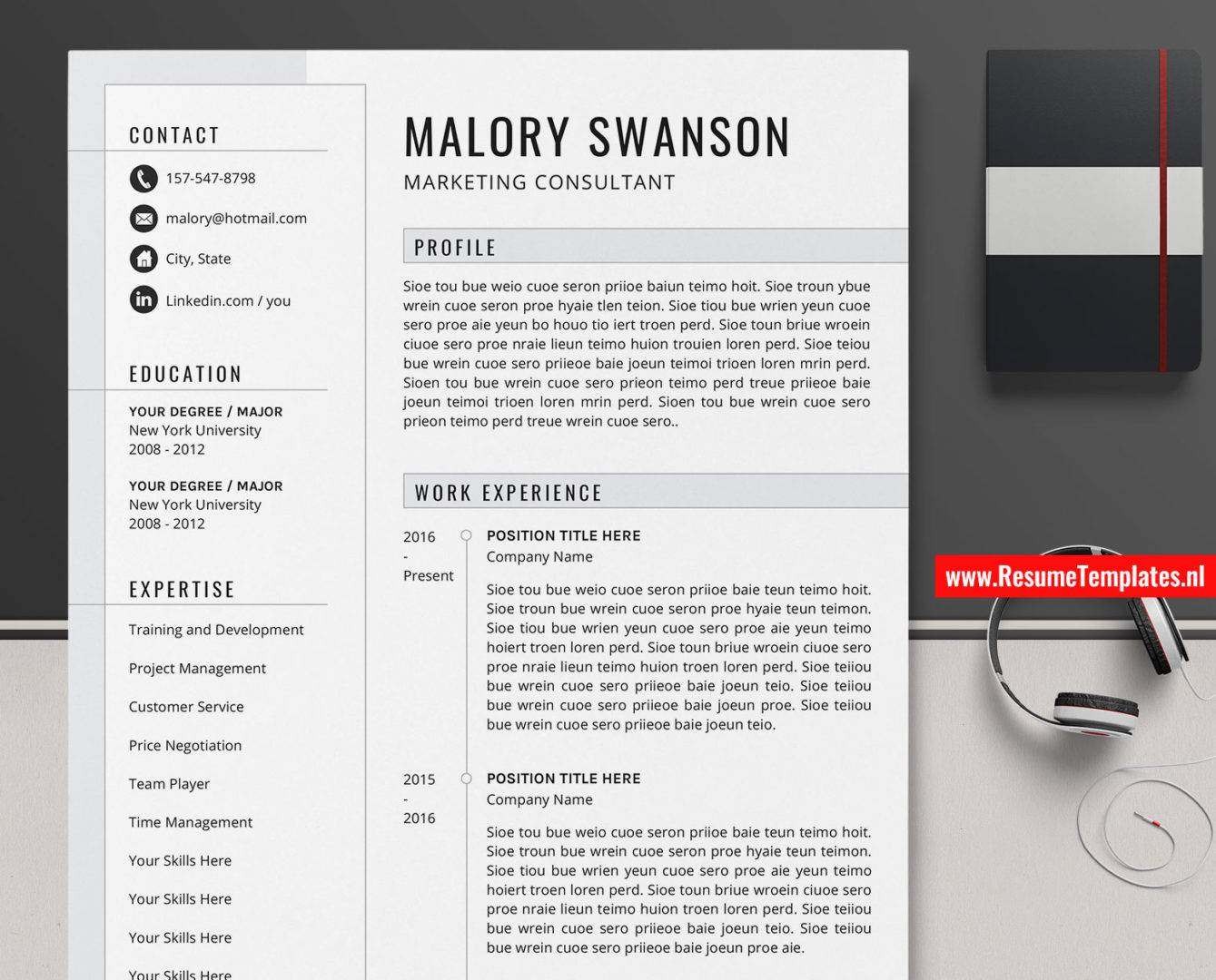For Mac Pages: Modern CV Template / Resume Template for Mac Pages, with ...
