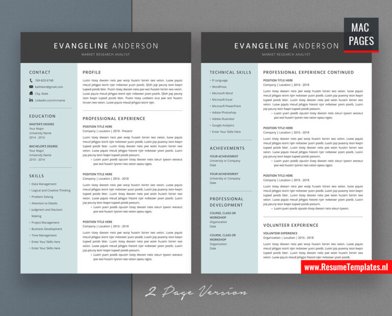For Mac Pages Clean CV Template Resume Template For Mac Pages Cover 