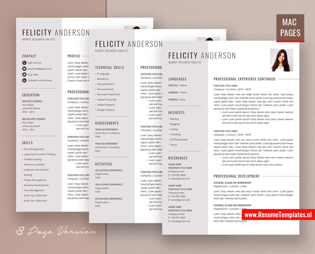 For Mac Pages: Creative CV Template / Resume Template for Mac Pages ...