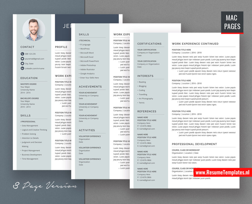 For Mac Pages: Simple CV Template / Resume Template for Mac Pages ...