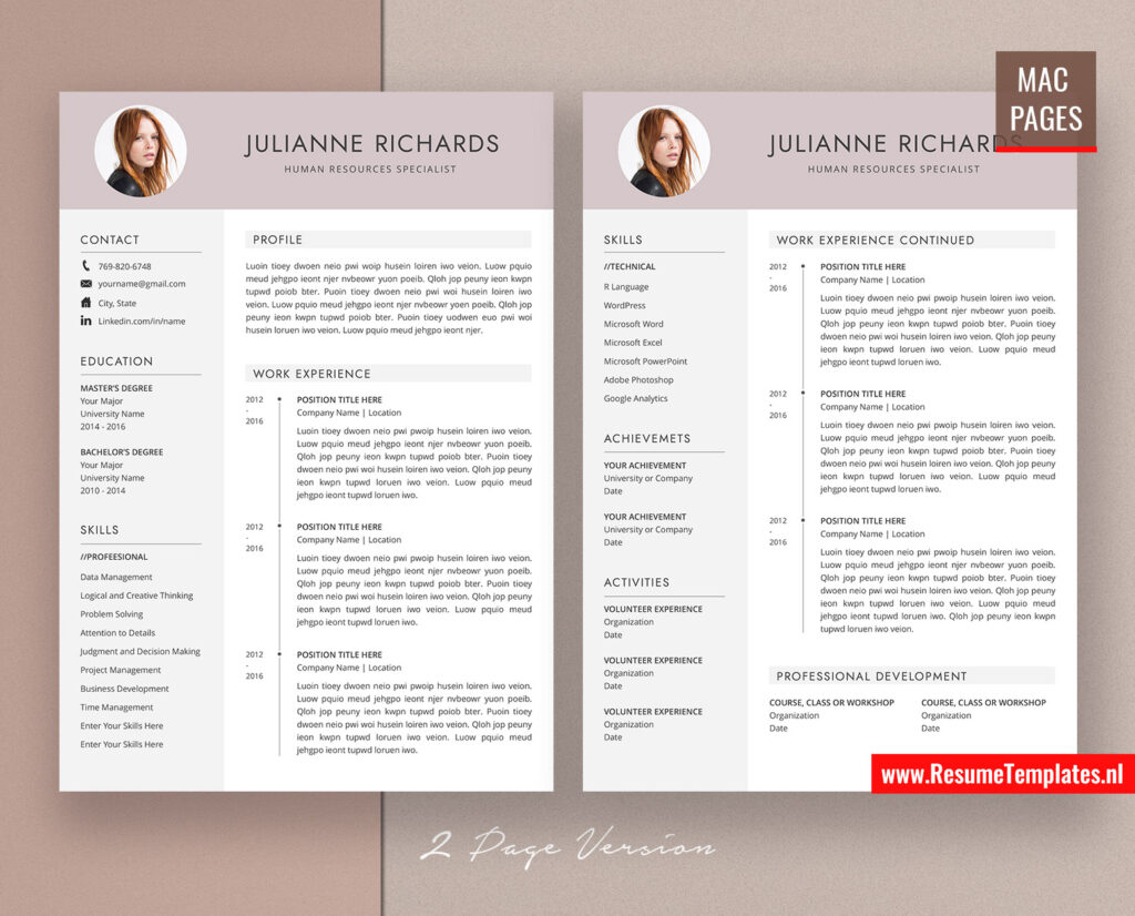 ResumeTemplates.nl – Professional and Modern Resume Templates for ...