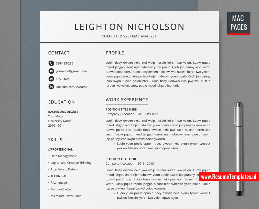 ResumeTemplates.nl – Professional and Modern Resume Templates for ...