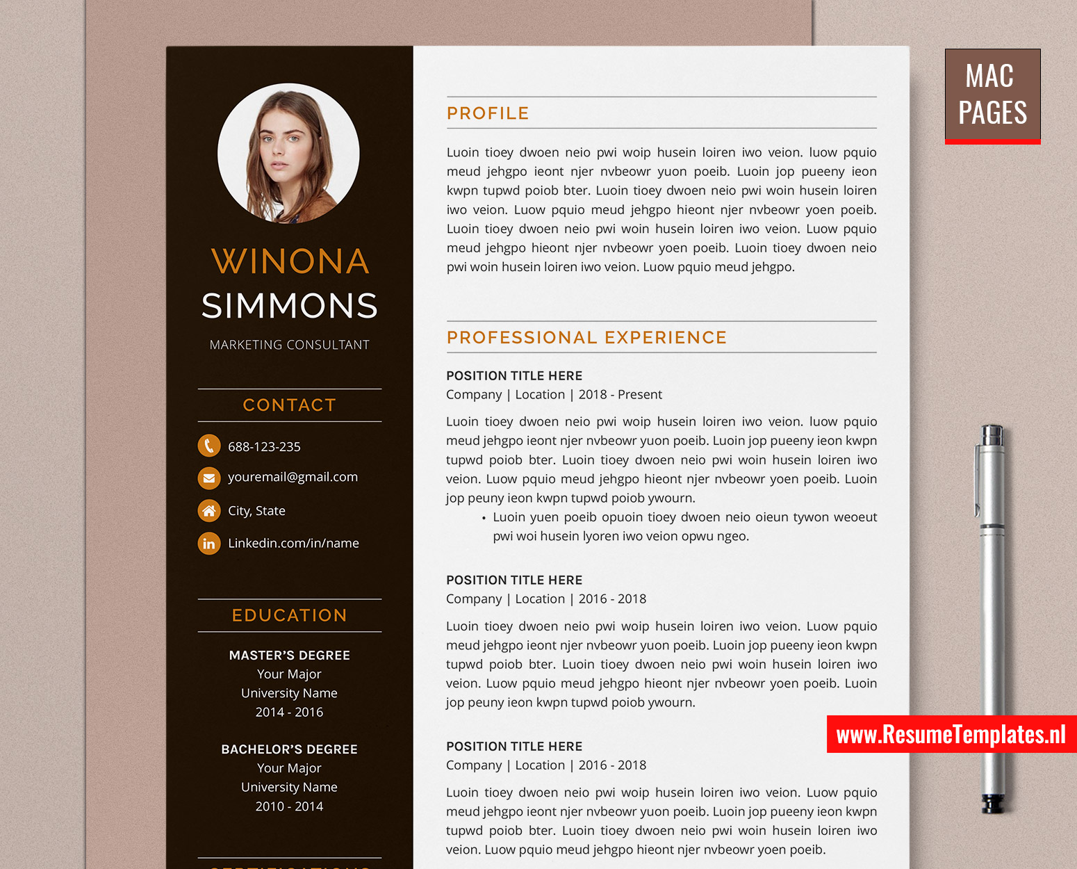 For Mac Pages Creative CV Template Resume Template For Mac Pages 