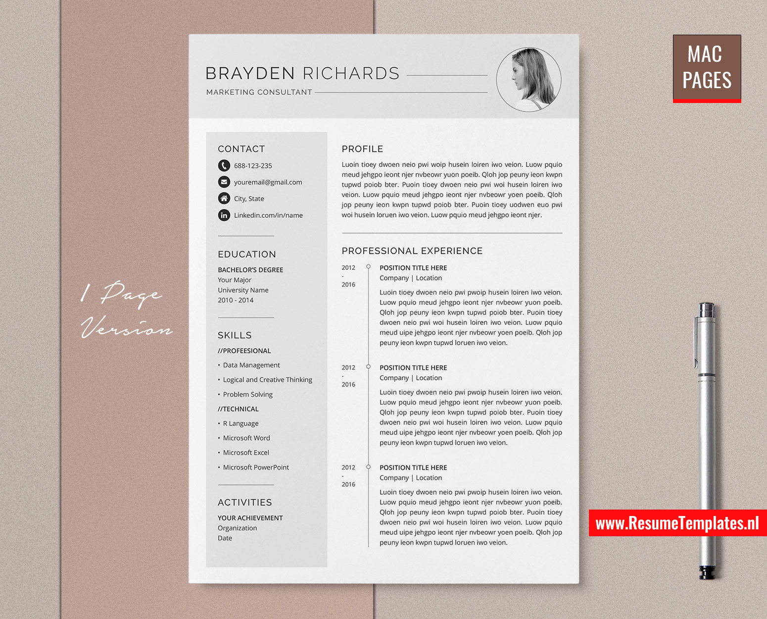 For Mac Pages Minimalist CV Template Resume Template For Mac Pages 