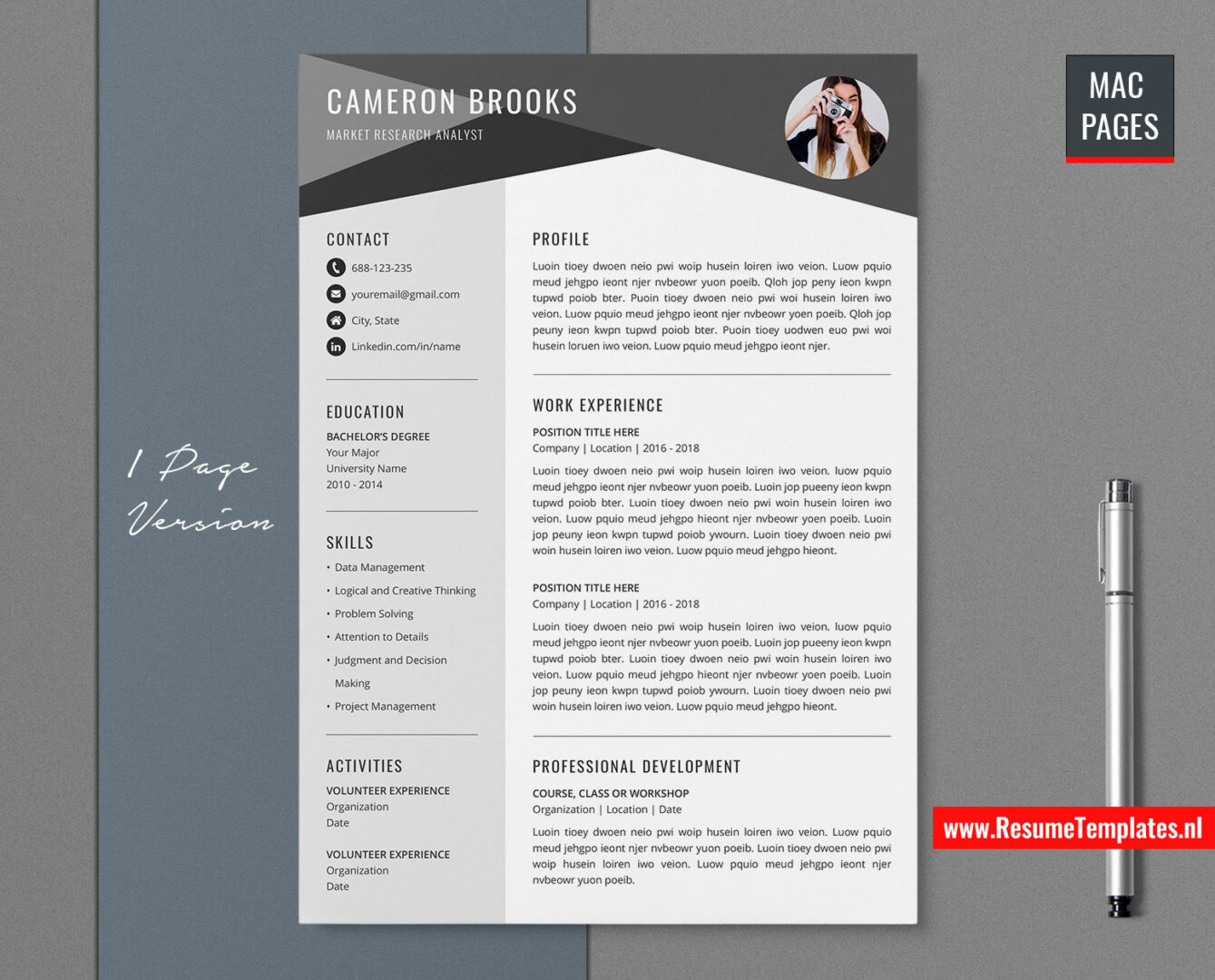 For Mac Pages: Professional CV Template / Resume Template for Mac Pages ...