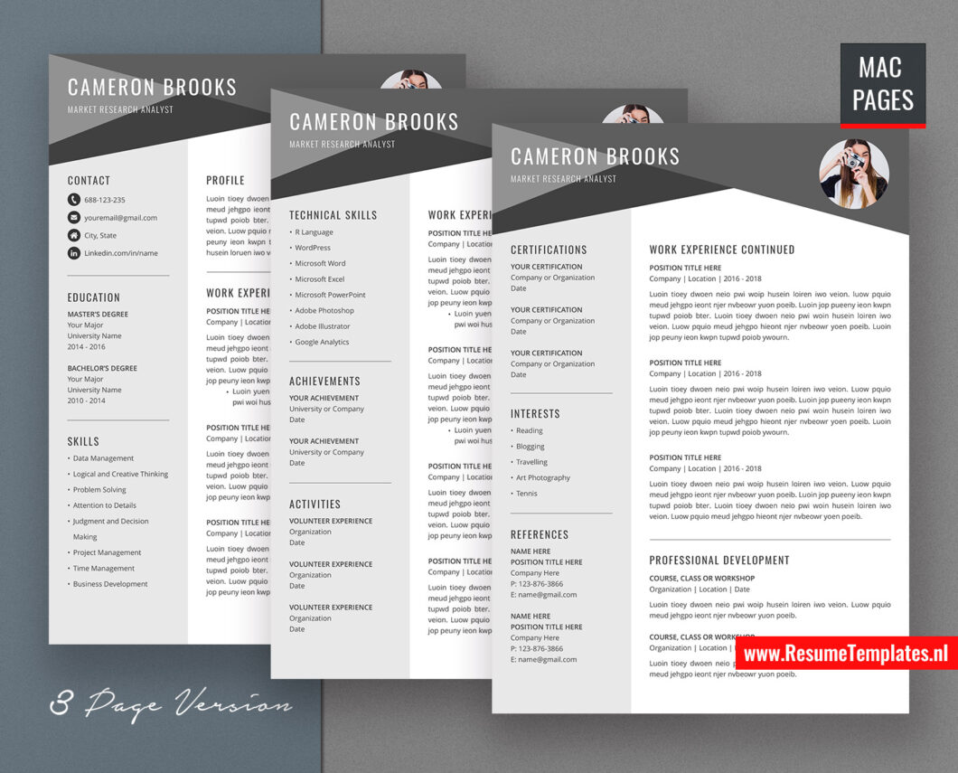 For Mac Pages: Professional CV Template / Resume Template for Mac Pages ...