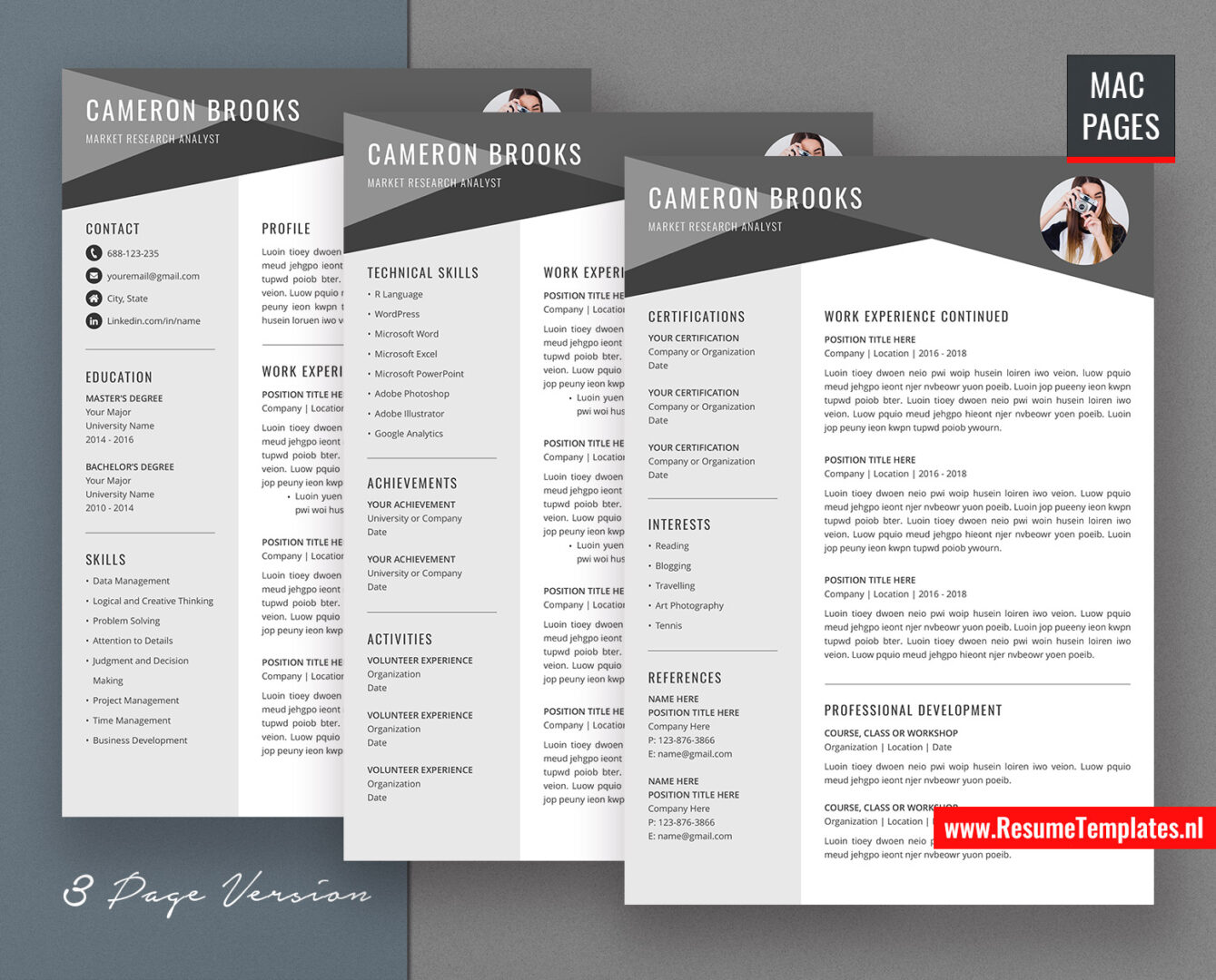 For Mac Pages: Professional CV Template / Resume Template for Mac Pages ...