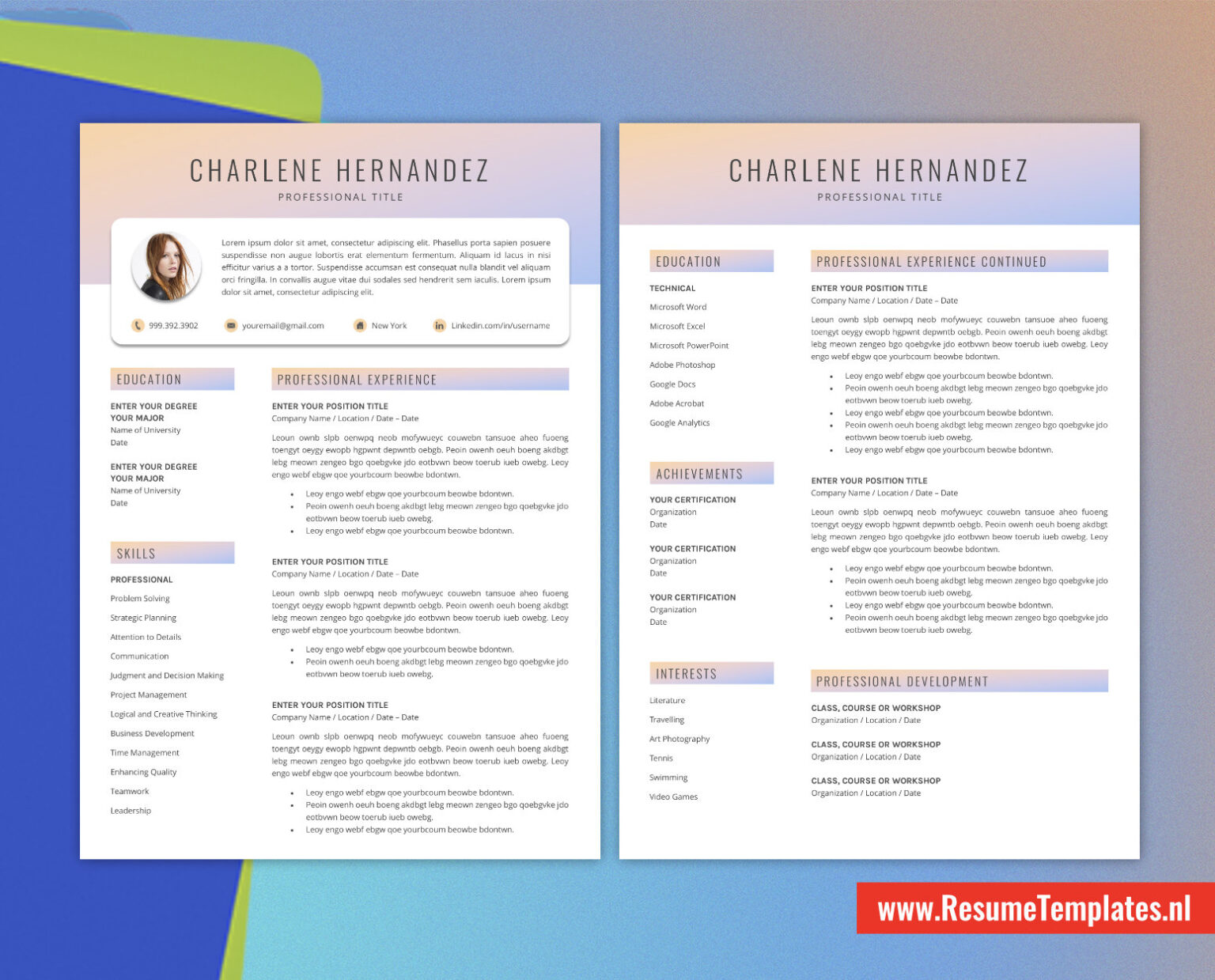 Unique Resume / CV Format for MS Word, Professional Resume Format ...